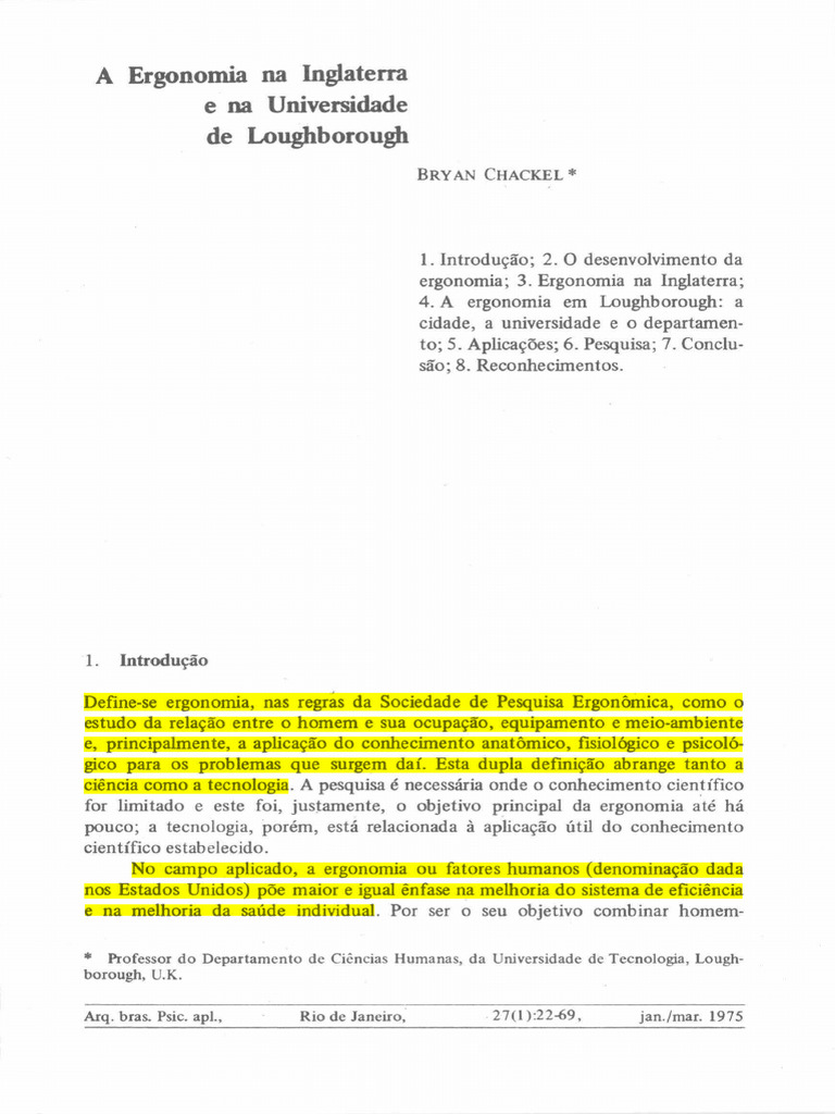 Chackel (1975) - L. | PDF | Fatores humanos e Ergonomia | Engenharia