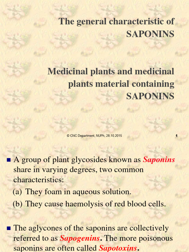 Saponins-K | PDF | Leaf