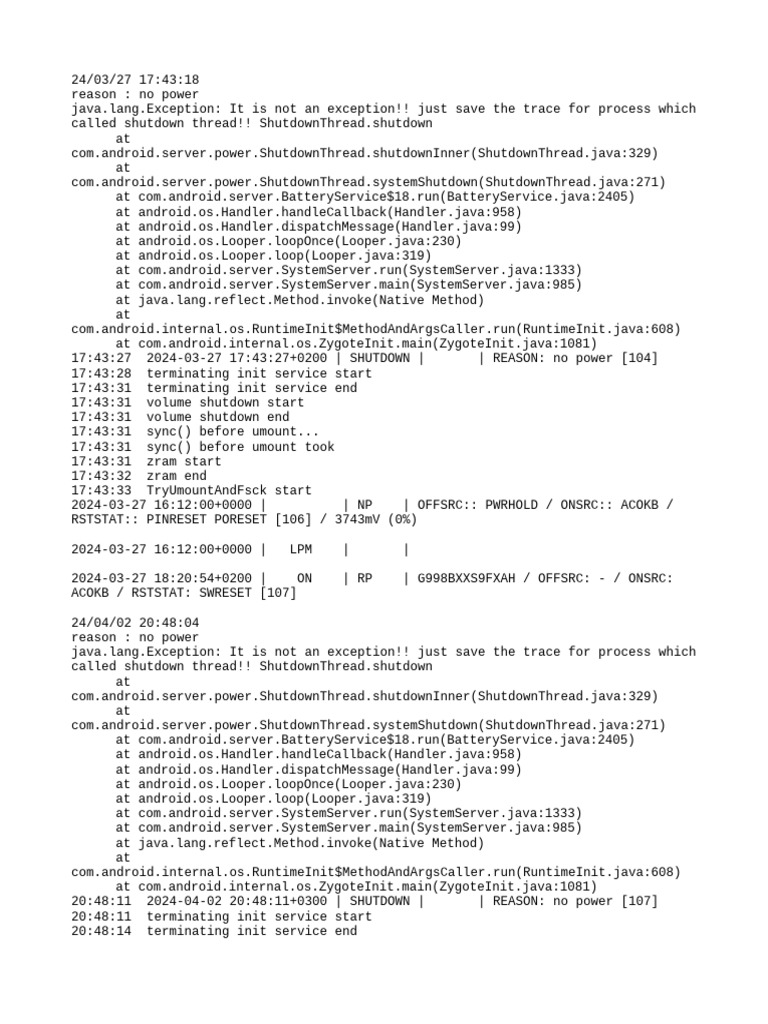 Power Off Reset Reason Backup | PDF | Java (Programming Language) | Computer Science