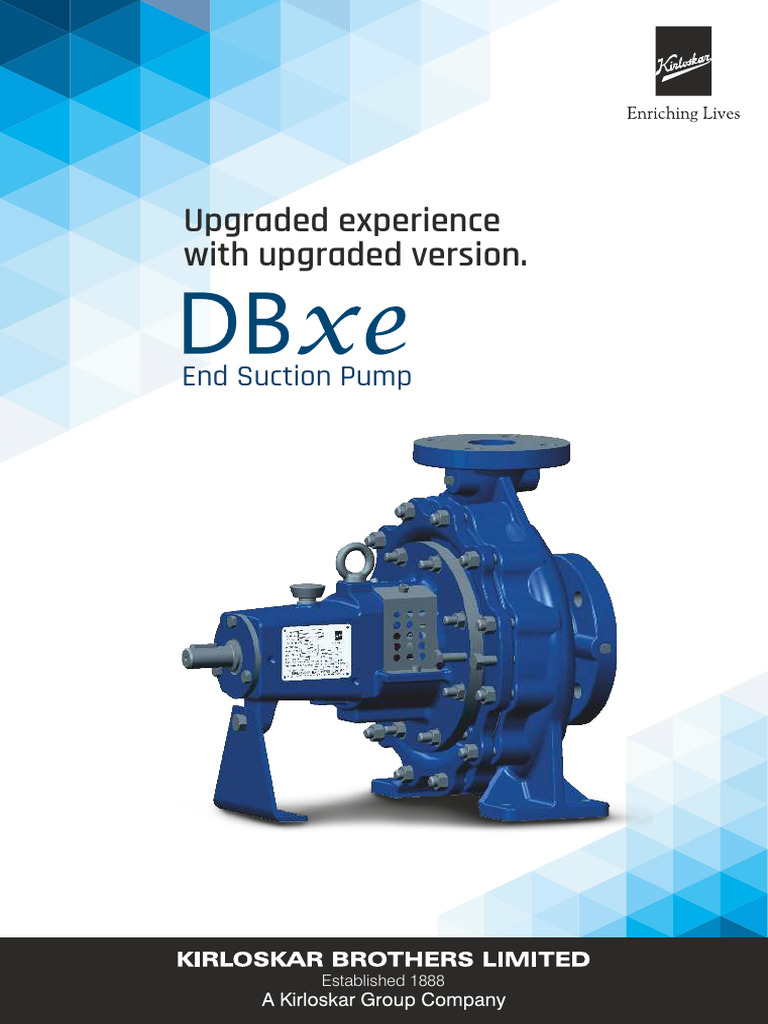 DBxe End Suction Pump Specifications | PDF | Pump | Bearing (Mechanical)