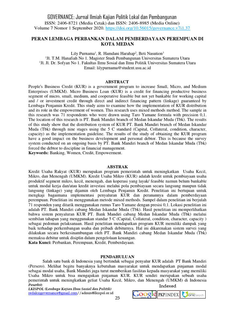Peran Lembaga Perbankan Dalam Pemberdaya | PDF
