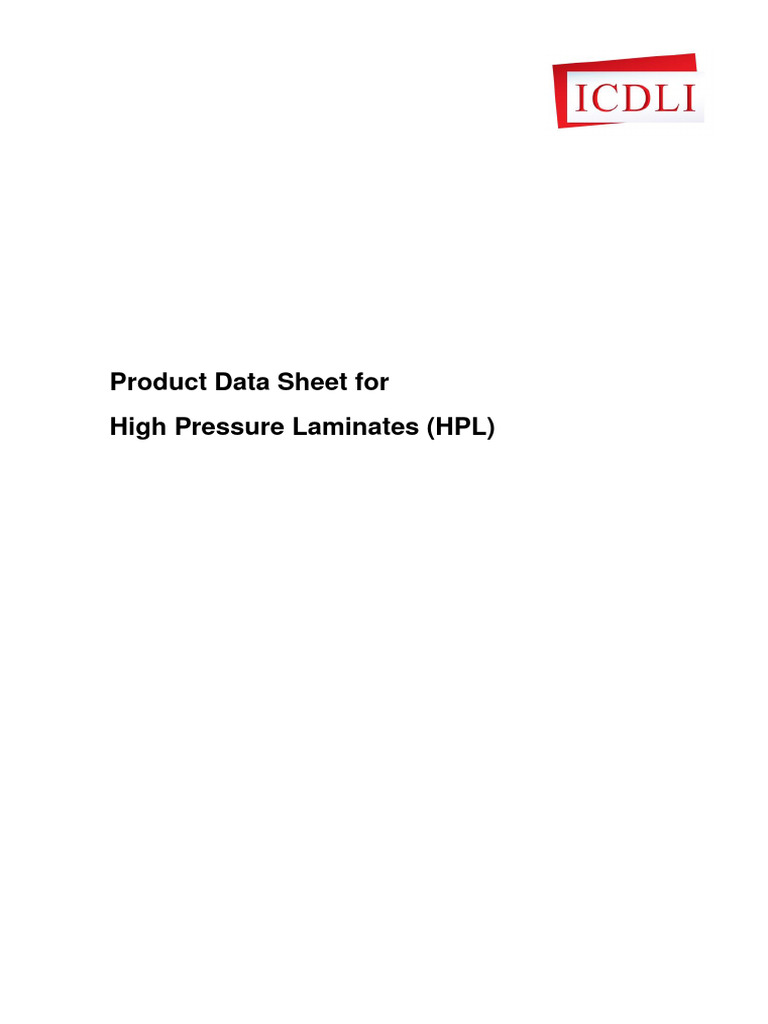 TL 220118 Product data sheet for HPL | PDF | Materials | Chemical ...