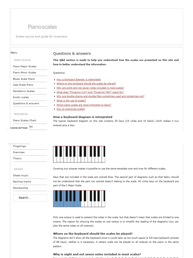 Pianoscales - Questions & Answers | PDF | Scale (Music) | Piano