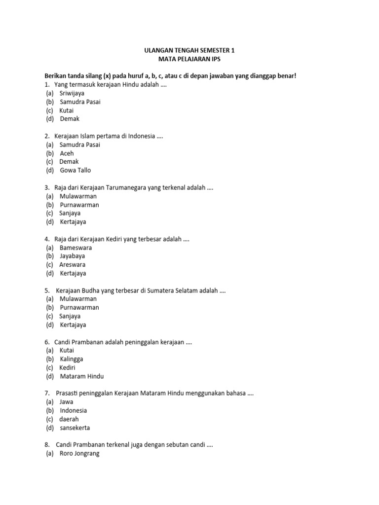 UTS IPS Kelas 5 | PDF