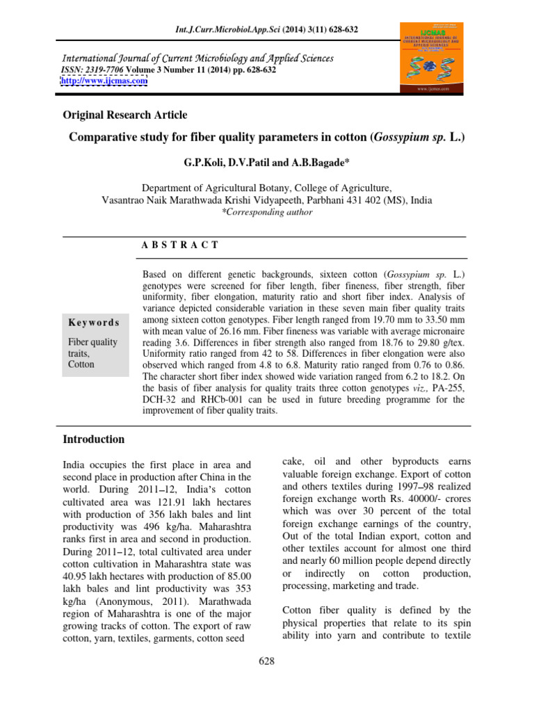 G.P.Koli, Et Al | Download Free PDF | Cotton | Yarn