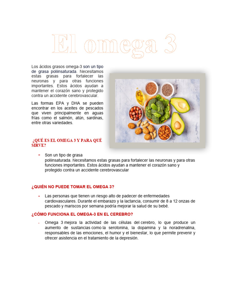 El Omega 3 | PDF | Ácido Graso Omega 3 | Petróleo