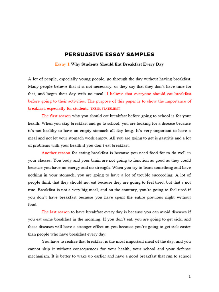 Persuasive Speech Examples College | PDF | Reason | Literacy