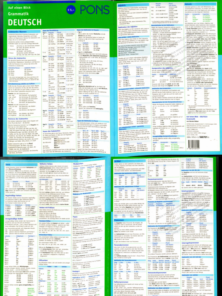 0PONS Grammatik Auf Einen Blick | PDF