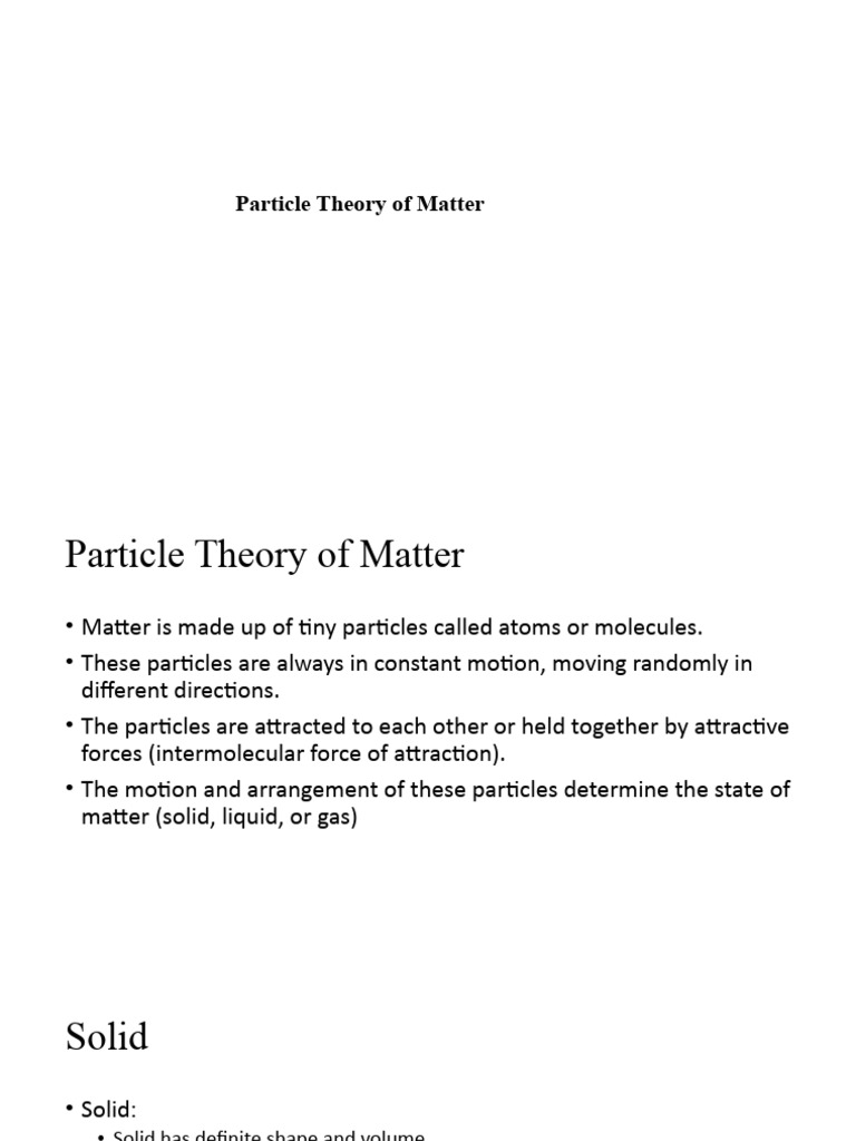 Kinetic Particle Model Theory | PDF | Gases | Temperature