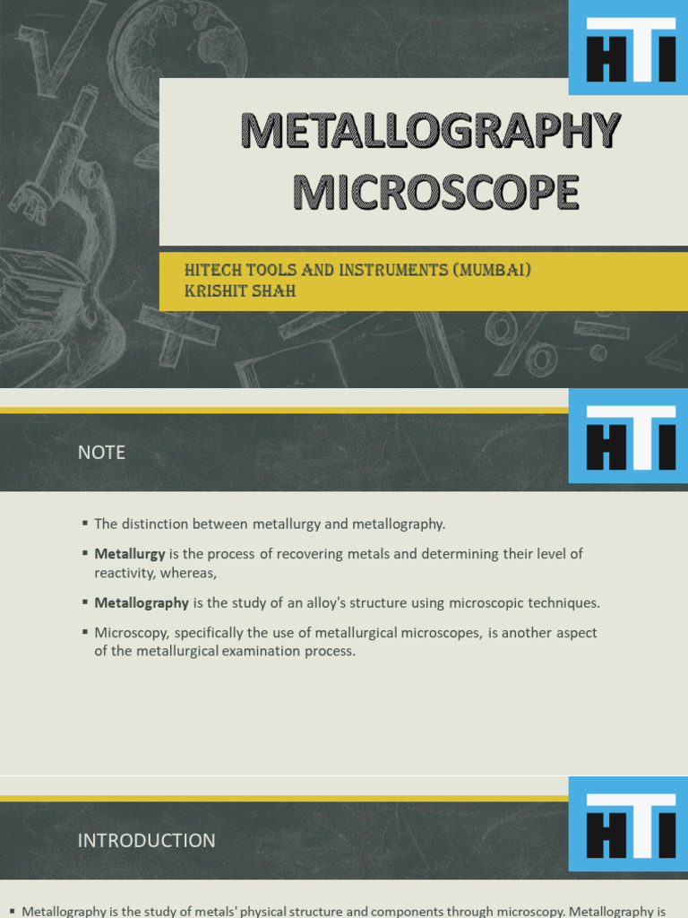 Metallography or Metallurgy | PDF | Microscope | Metallurgy