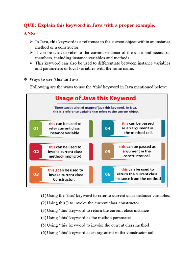10 This Keyword In Java Pdf Programming Constructor Object Oriented Programming