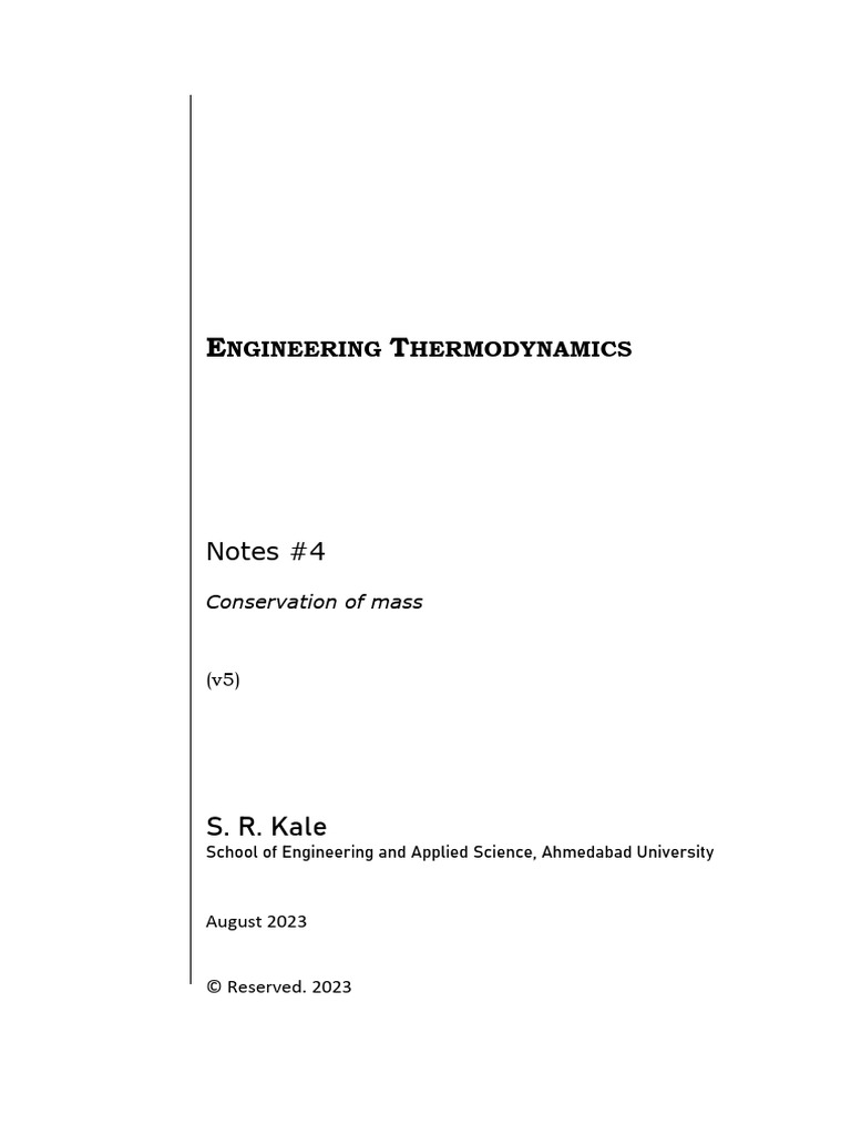 #4 Conservation of Mass | PDF | Fluid Dynamics | Flux