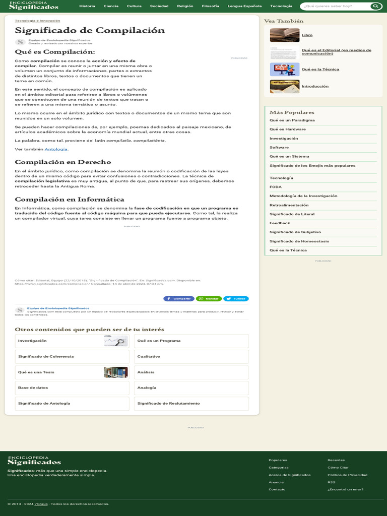 Significado de Compilación (Qué Es, Concepto y Definición ...