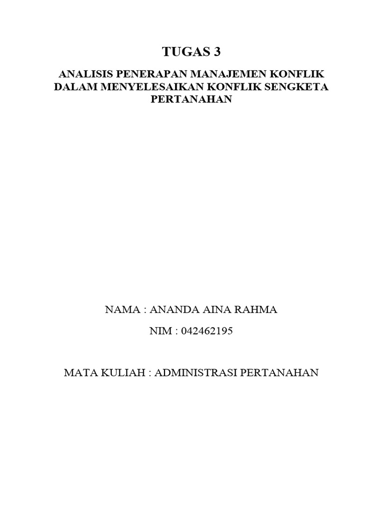 Tugas 3 Administrasi Pertanahan | PDF