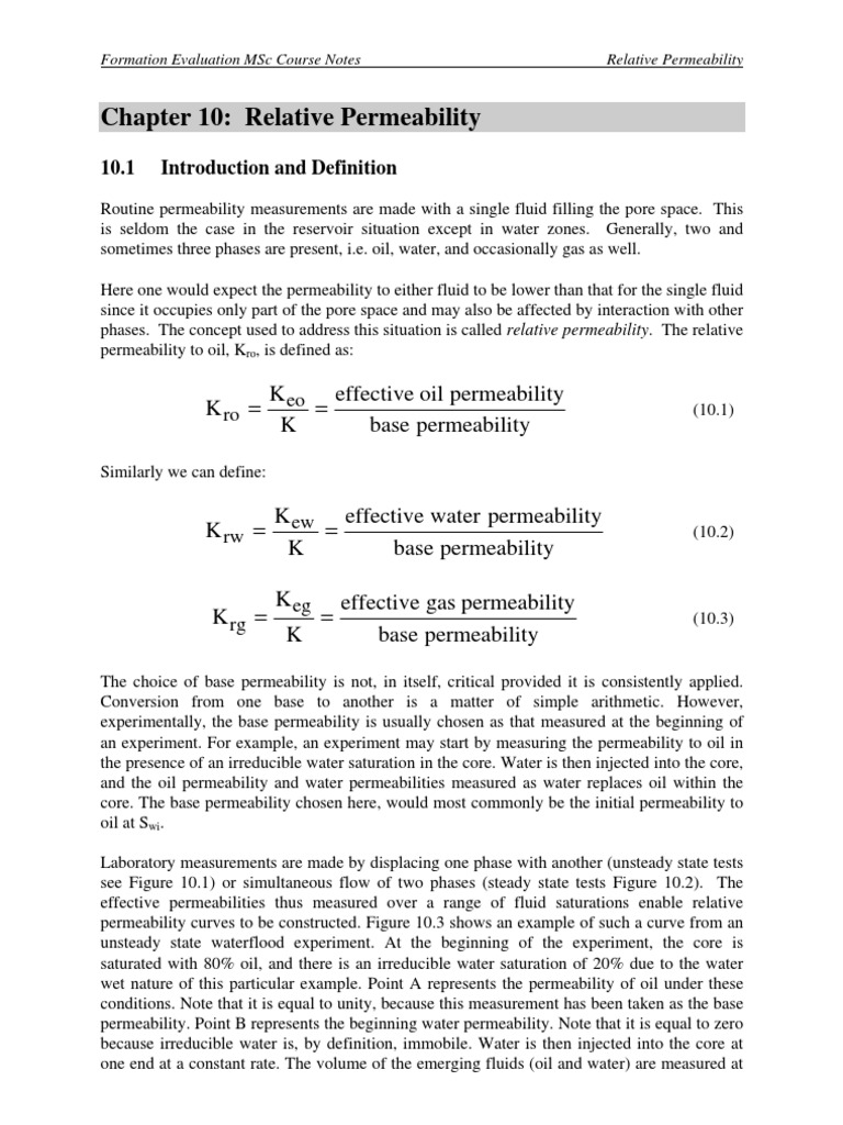 Chapter 10 Relative Permeability | PDF | Petroleum Reservoir ...