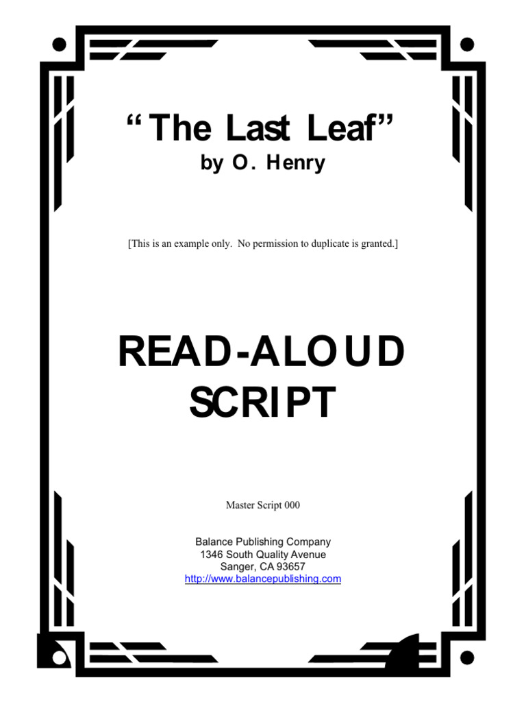 silo.tips_the-last-leaf-by-o-henry-this-is-an-example-only-no-permission-to-duplicate-is-granted ...