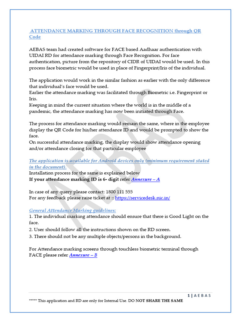 AEBAS Face Recognition Attendance System | PDF | Biometrics | Qr Code