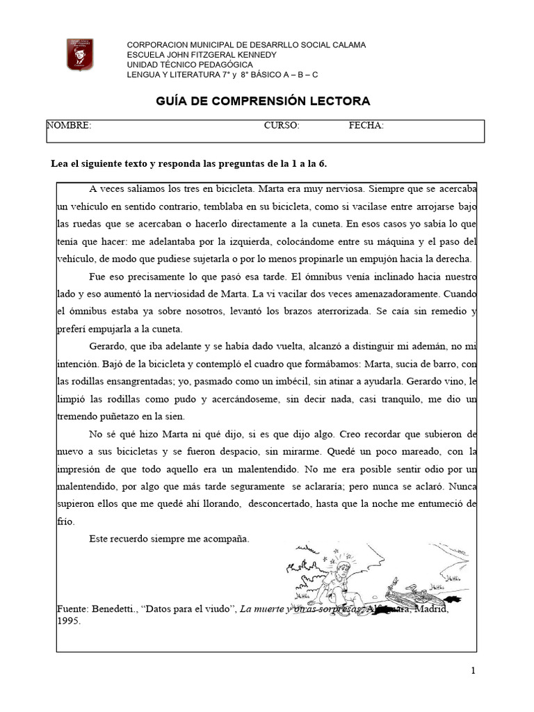 Actividades de comprensión lectora 7° y 8° | PDF | Poesía | Ficción general