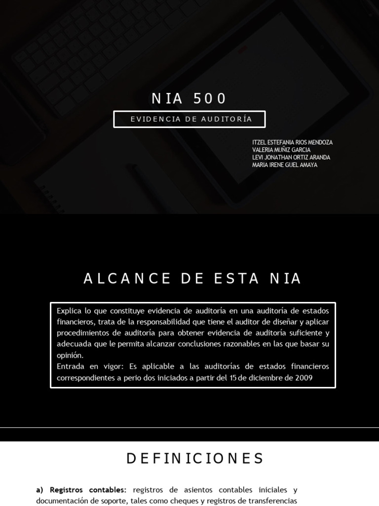 Nia 500 | PDF | Auditoría | Contralor