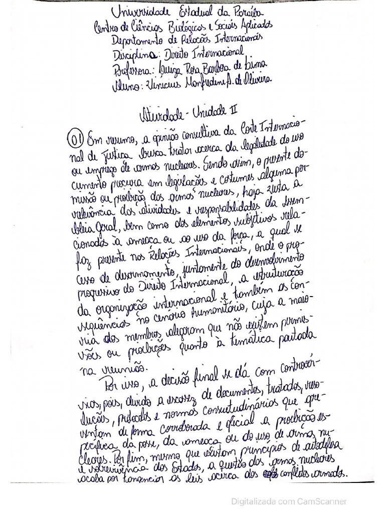 Vinicius Manfredini - ATIVIDADE UNIDADE II | PDF