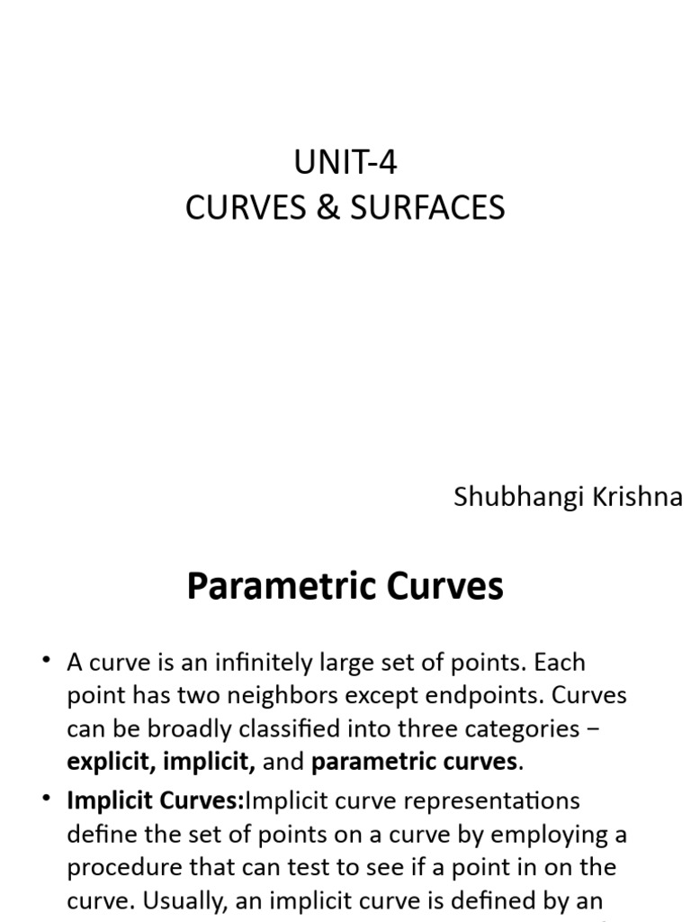 Unit 4 Curves & Surfaces | PDF | Geometry | Geometric Shapes