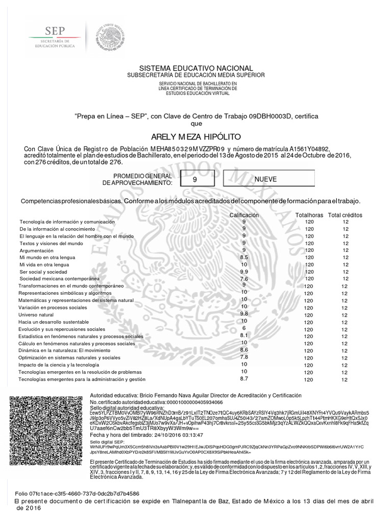 Bachillerato Arely Meza | PDF | Plan de estudios