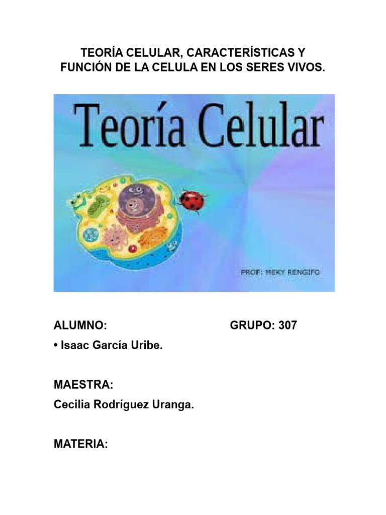 Teoría Celular | PDF | Biología Celular) | Organismos