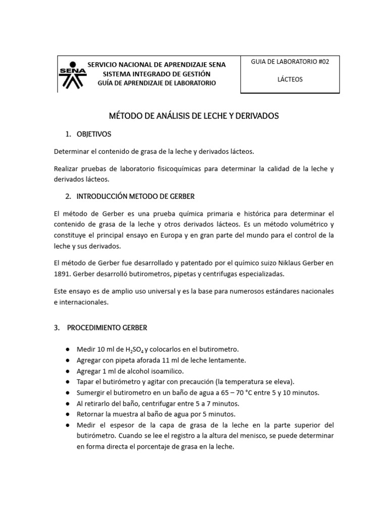Guia Lab #02 | PDF | Leche | Ph