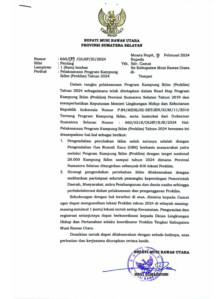 Pelaksanaan Proklim 2024 | PDF