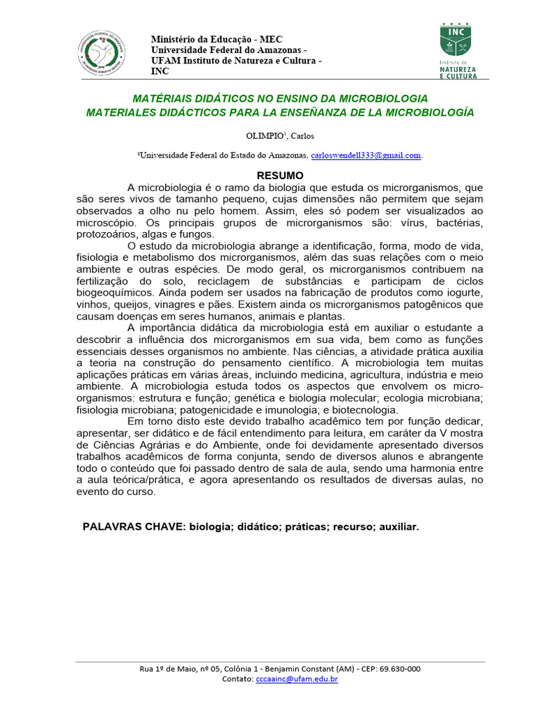 Resumo Expandido Celula Vegetal - 021143 | PDF | Microrganismo ...