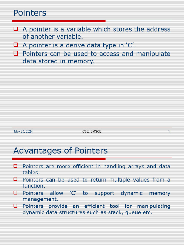 Psp Unit 5 Pointers Pdf Pointer Computer Programming Integer Computer Science