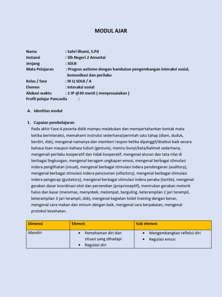 Modul Ajar Progsus Dengan Autisme - Membuat Kontak Mata Dengan Baik ...