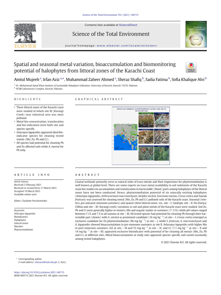 Spatial and Seasonal Metal Variation | PDF | Soil | Environmental Science