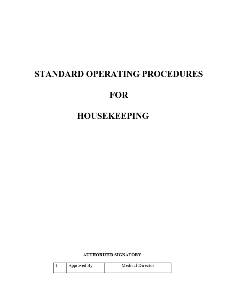STANDARD OPERATING PROCEDURES Down | PDF | Housekeeping | Waste