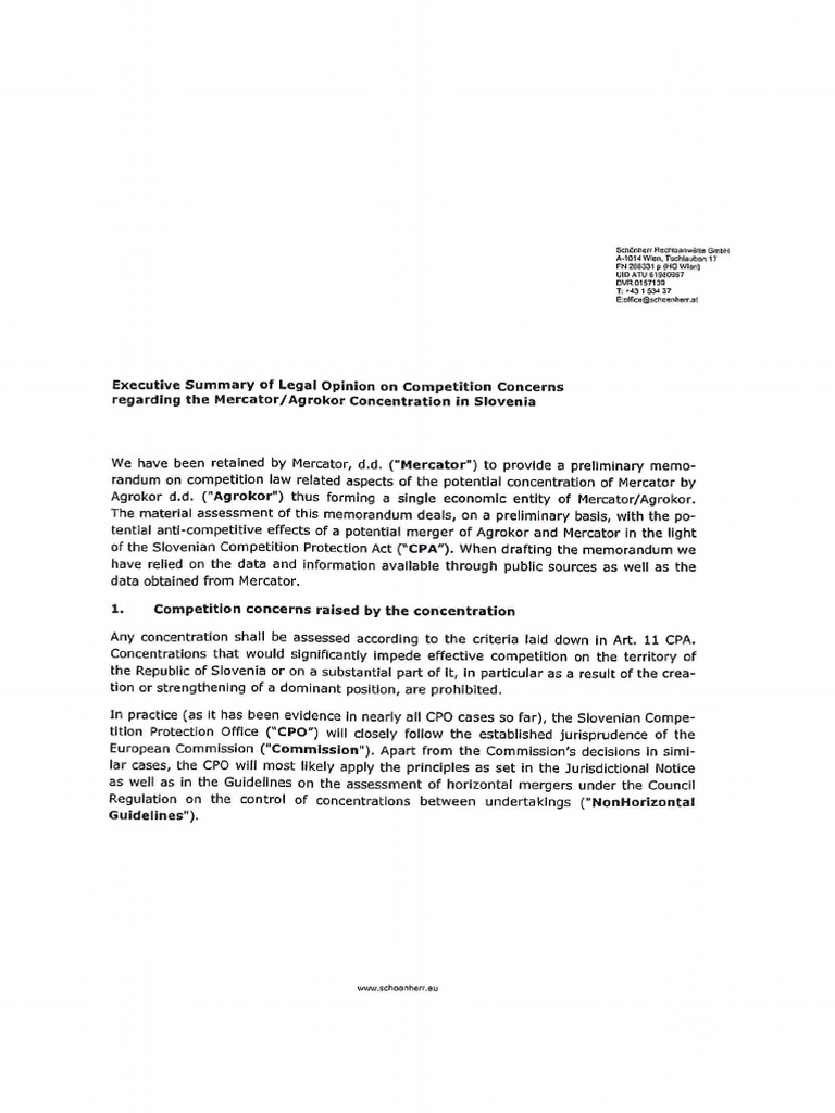 Executive Summary of Legal Opinion | PDF