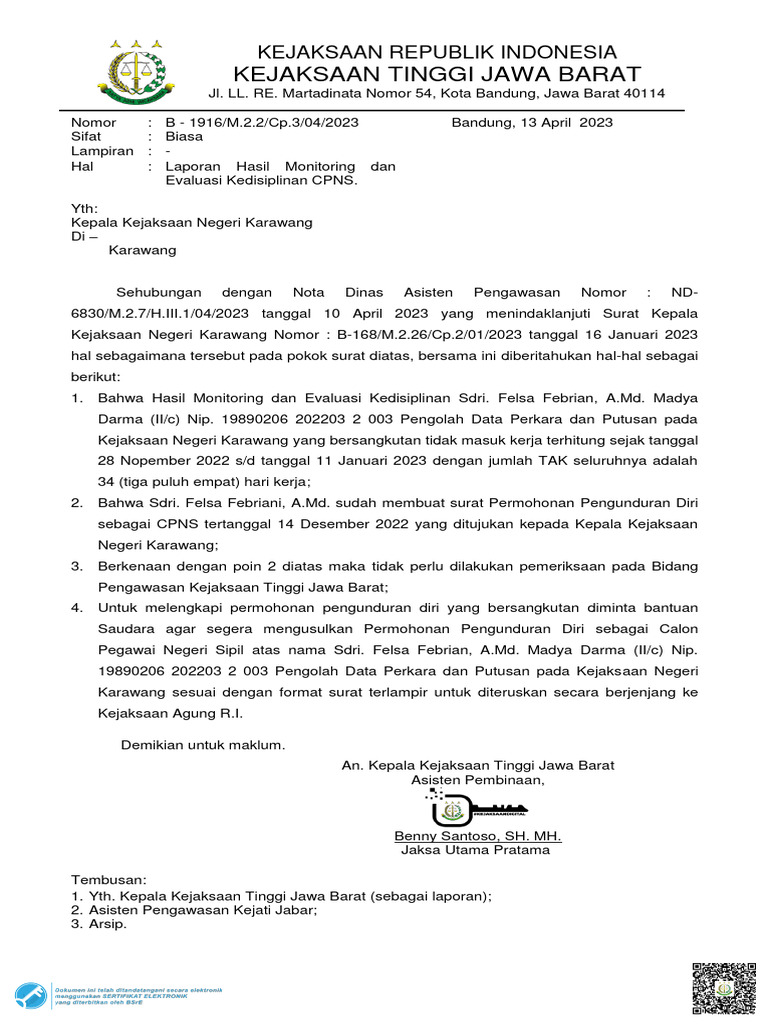 Surat Ke Kejari Karawang | PDF