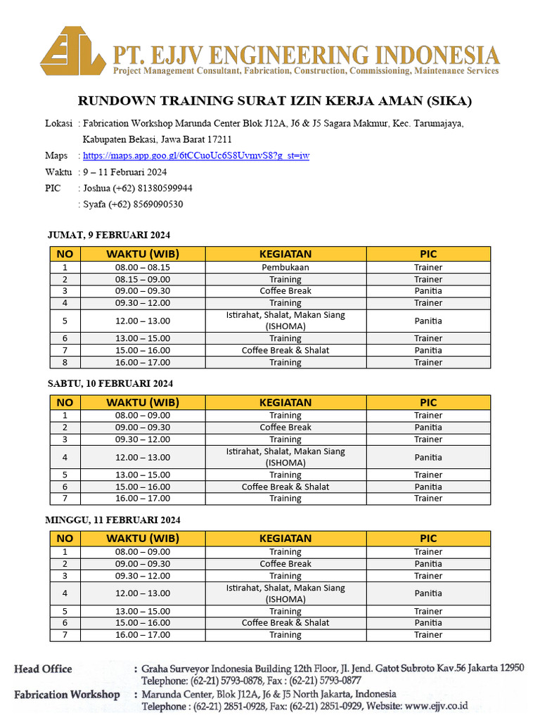 RUNDOWN TRAINING SIKA | PDF