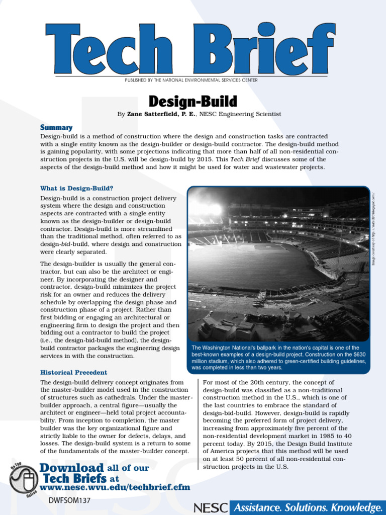 NESC Tech Brief Design Build | PDF | Business | Engineering