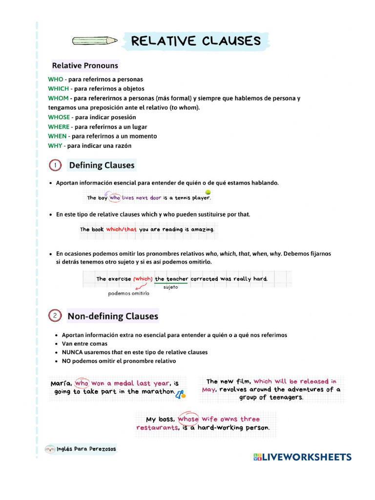 Relative Clauses Explicacion | PDF