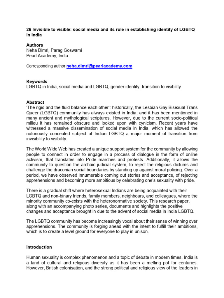 26 Invisible To Visible Social Media and Its Role in Establishing ...