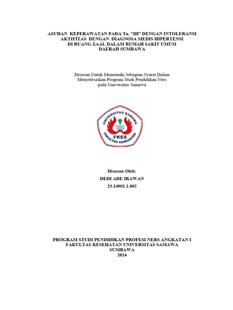 Format Cover, Lembar Pengesahan, KT Pengantar, Daftar Isi Askep KMB | PDF