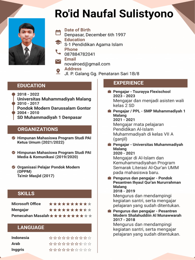 CV - Roid Naufal S. | PDF