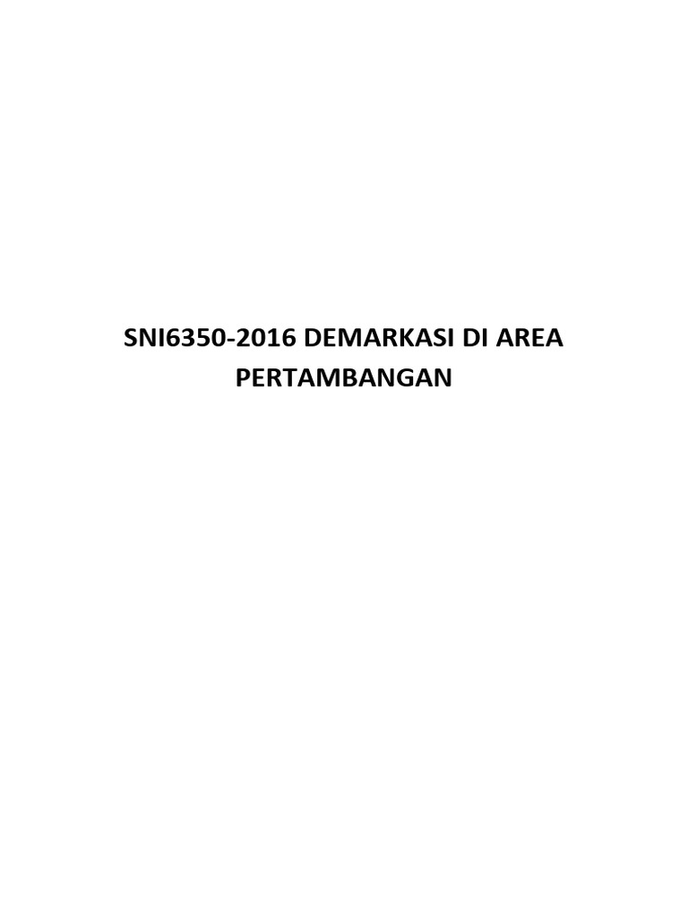 Demarkasi Area Pertambangan SNI6350 | PDF
