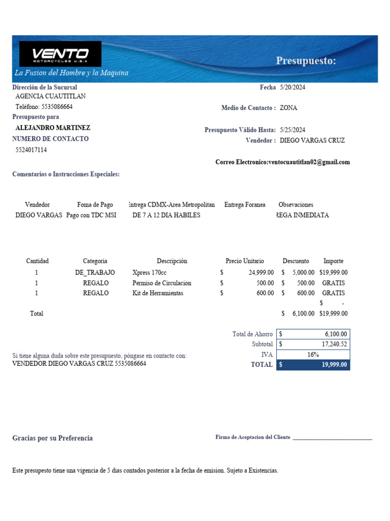 COTIZACION XPRESS | PDF