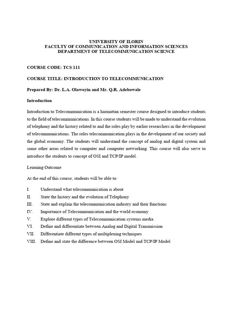 Note - #1 - Week 1 & 2 | Download Free PDF | Computer Network | Telecommunications