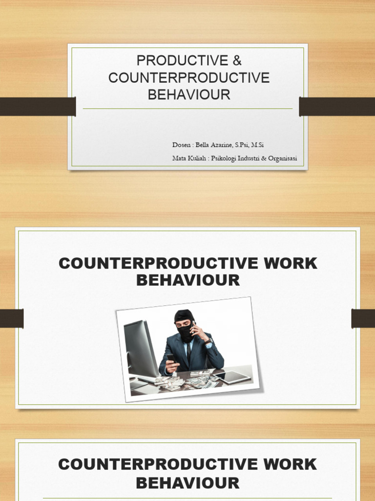 Productive & Counterproductive Behaviour | PDF