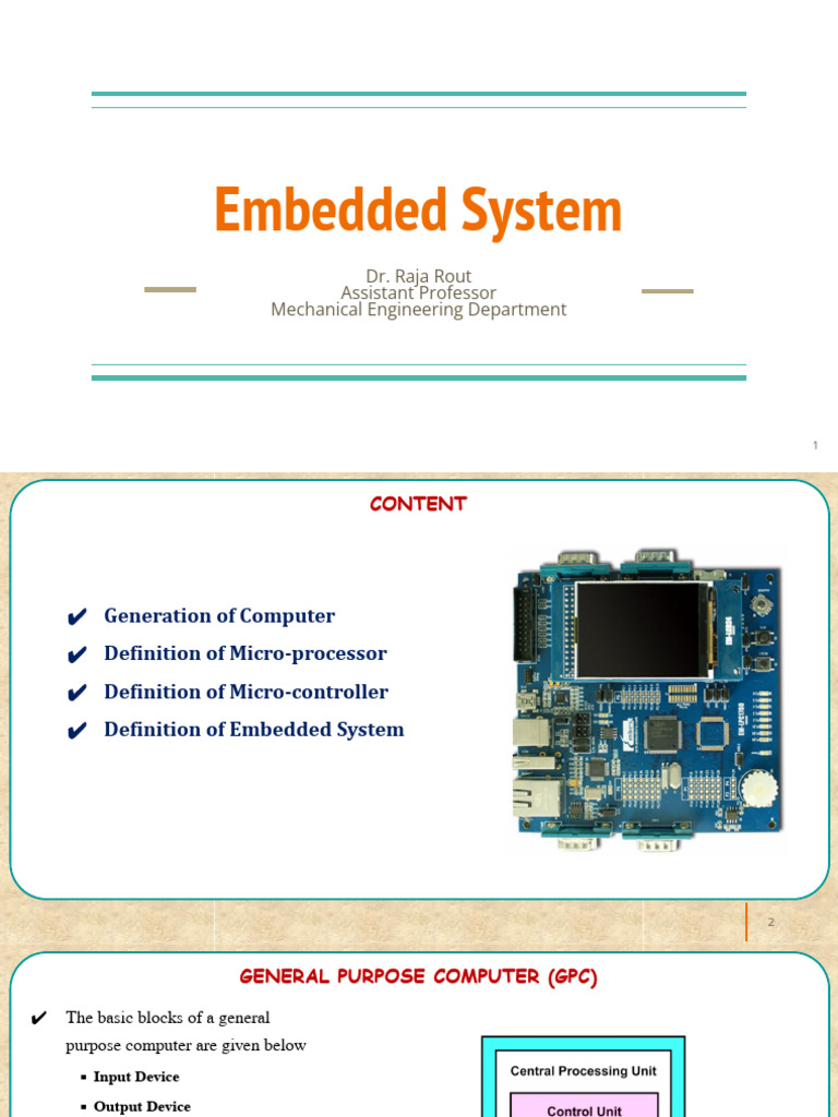 Embedded System Lectures | PDF | Central Processing Unit | Random Access Memory