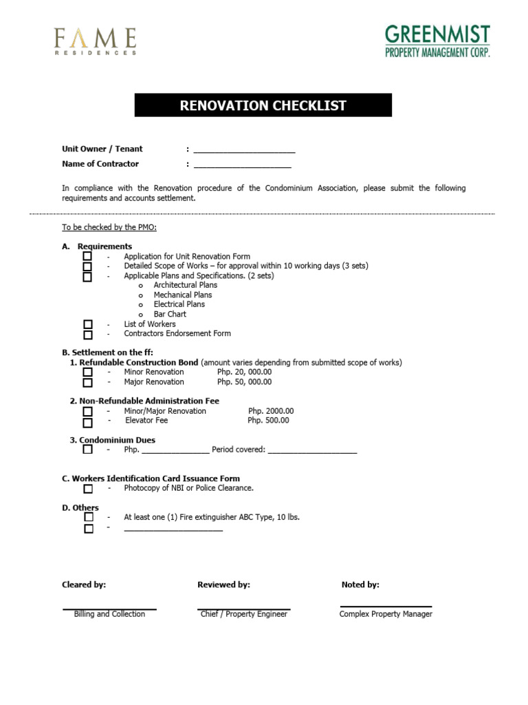 Renovation Checklist | PDF