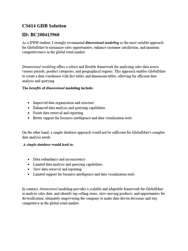 Dimensional Modeling for DWH Students | PDF