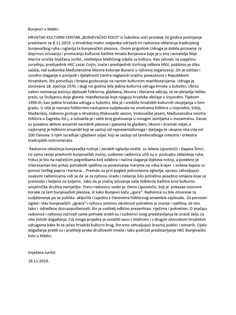 Bunjevci U Matici | PDF